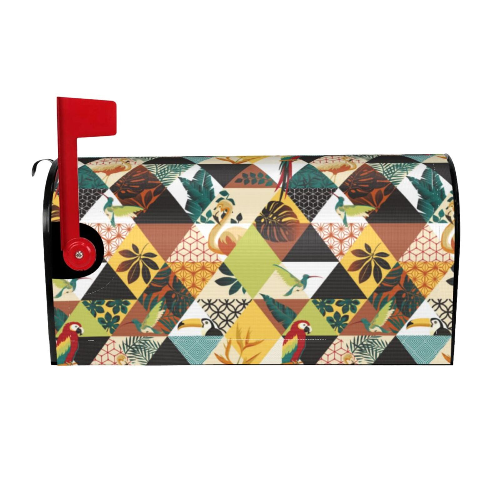 Mailbox Covers Magnetic Standard Size - Tropical Parrot Flamingo Bird ...