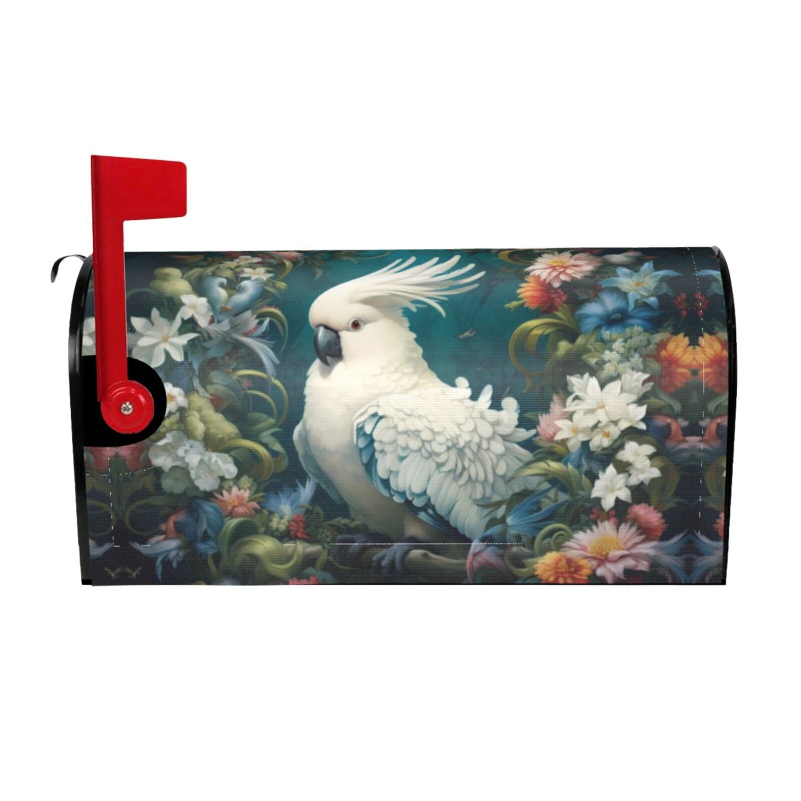 Mailbox Covers Magnetic Standard Size - Tropical Parrot Floral Artwork ...