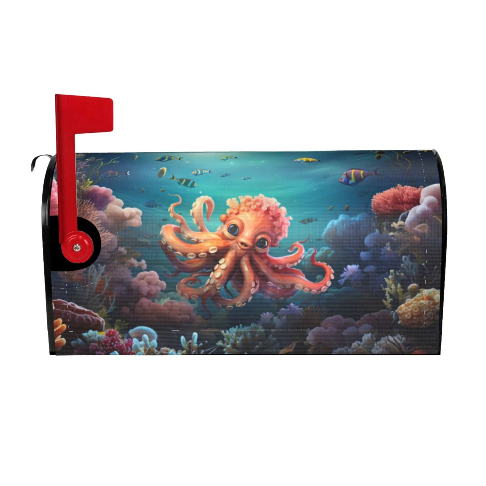 Mailbox Covers Magnetic Standard Size - Underwater Plant Octopus ...