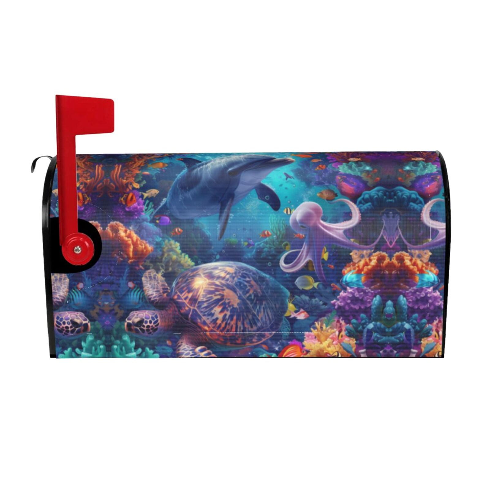Mailbox Covers Magnetic Standard Size - Underwater Turtle Dolphin ...