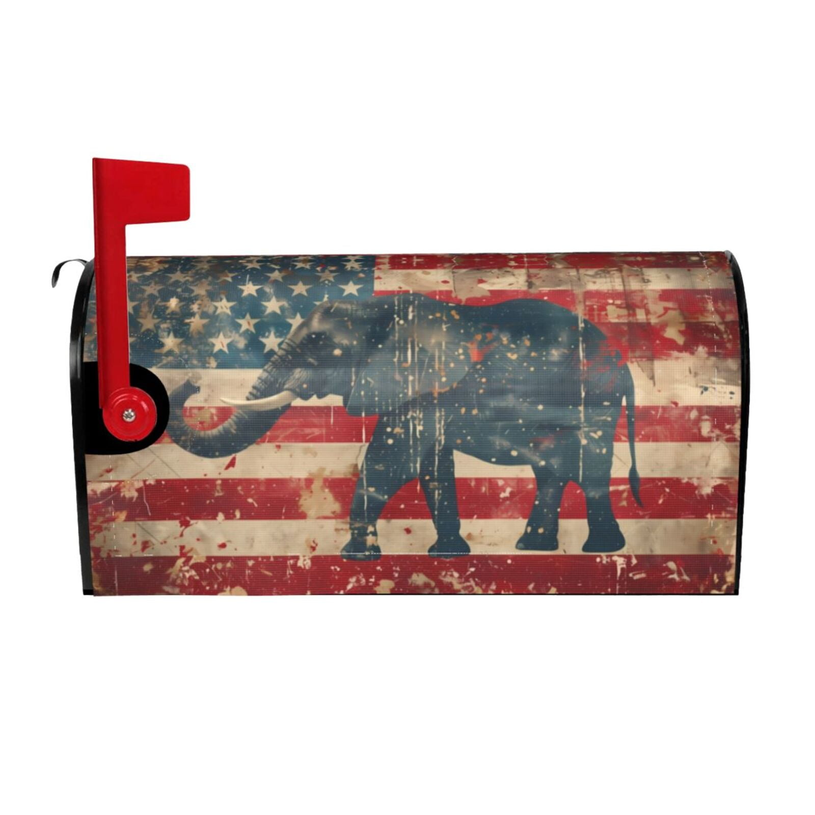 Mailbox Covers Magnetic Standard Size - Vintage American Flag Elephant ...