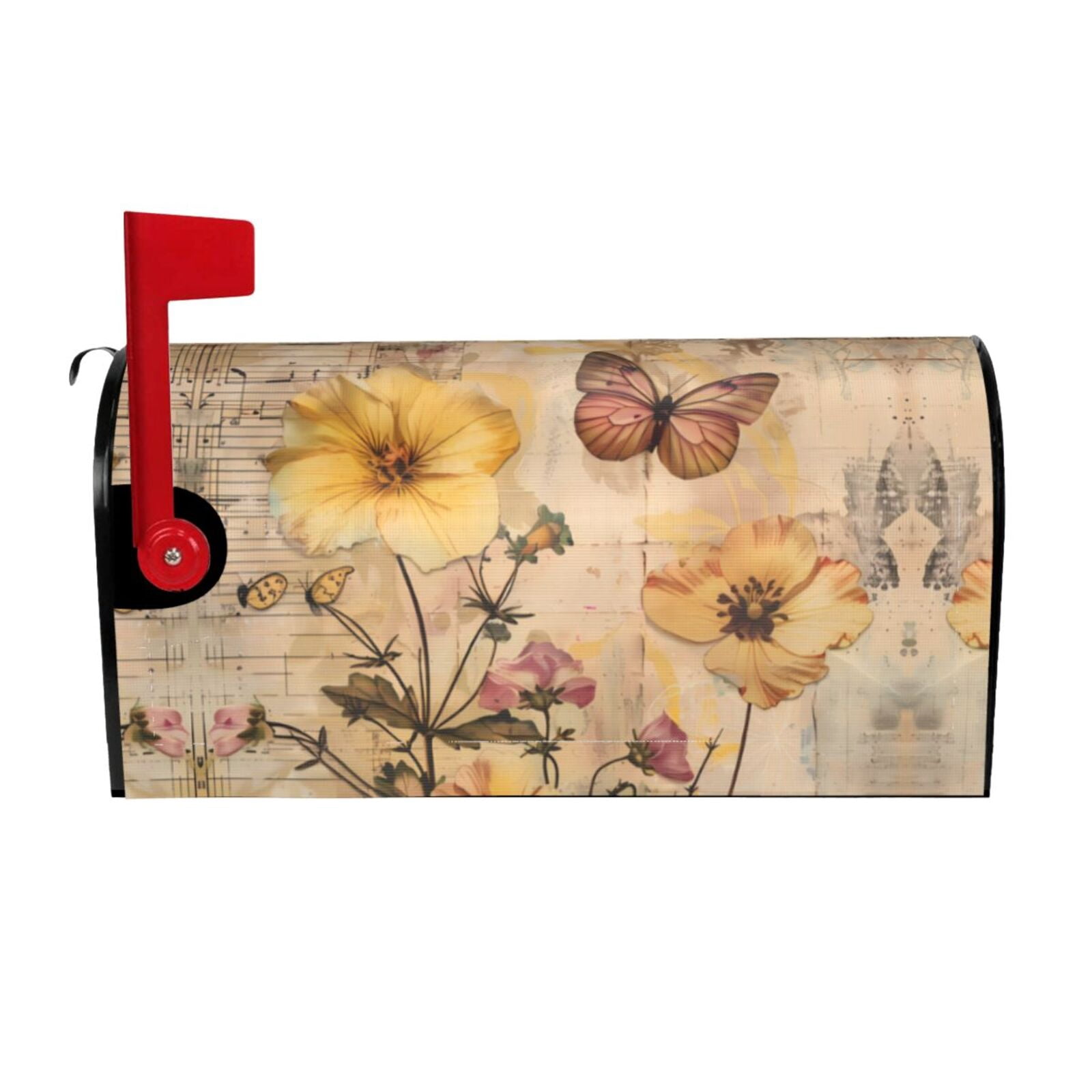 Mailbox Covers Magnetic Standard Size - Vintage Floral Butterfly ...