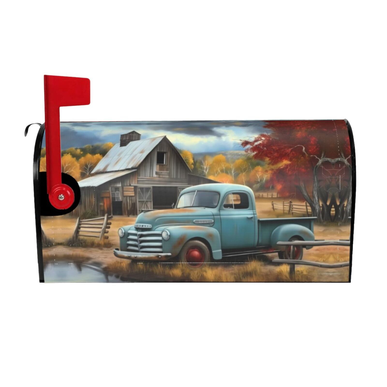 Mailbox Covers Magnetic Standard Size - Vintage Truck Farm Scene ...
