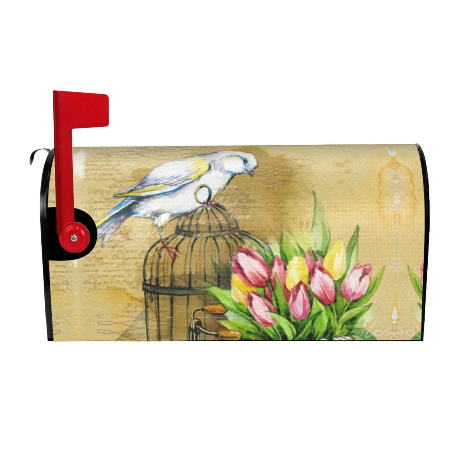 Mailbox Covers Magnetic Standard Size - Watercolor Canary Bird ...