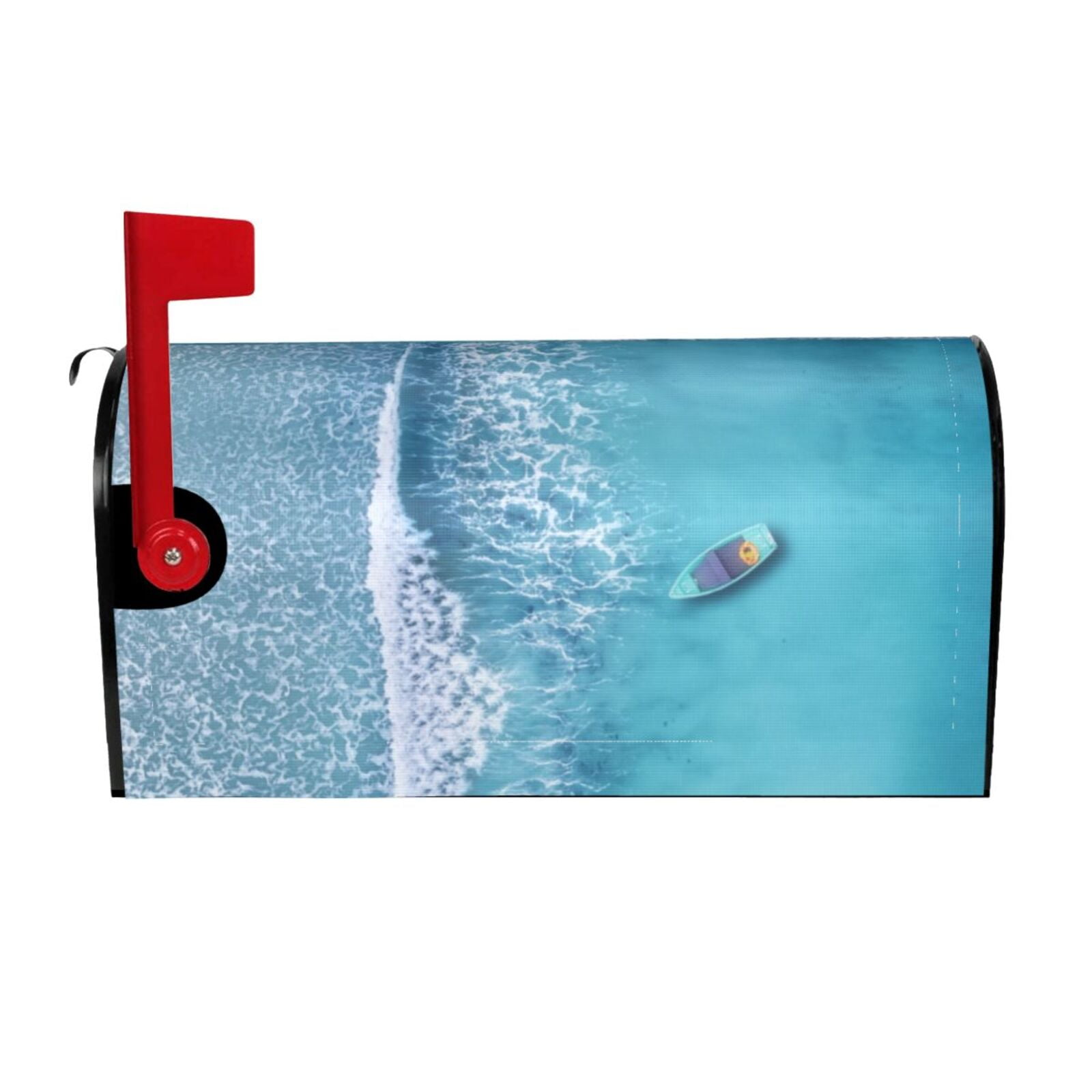 Mailbox Covers Magnetic Standard Size - Waves Boats on Beach Waterproof ...