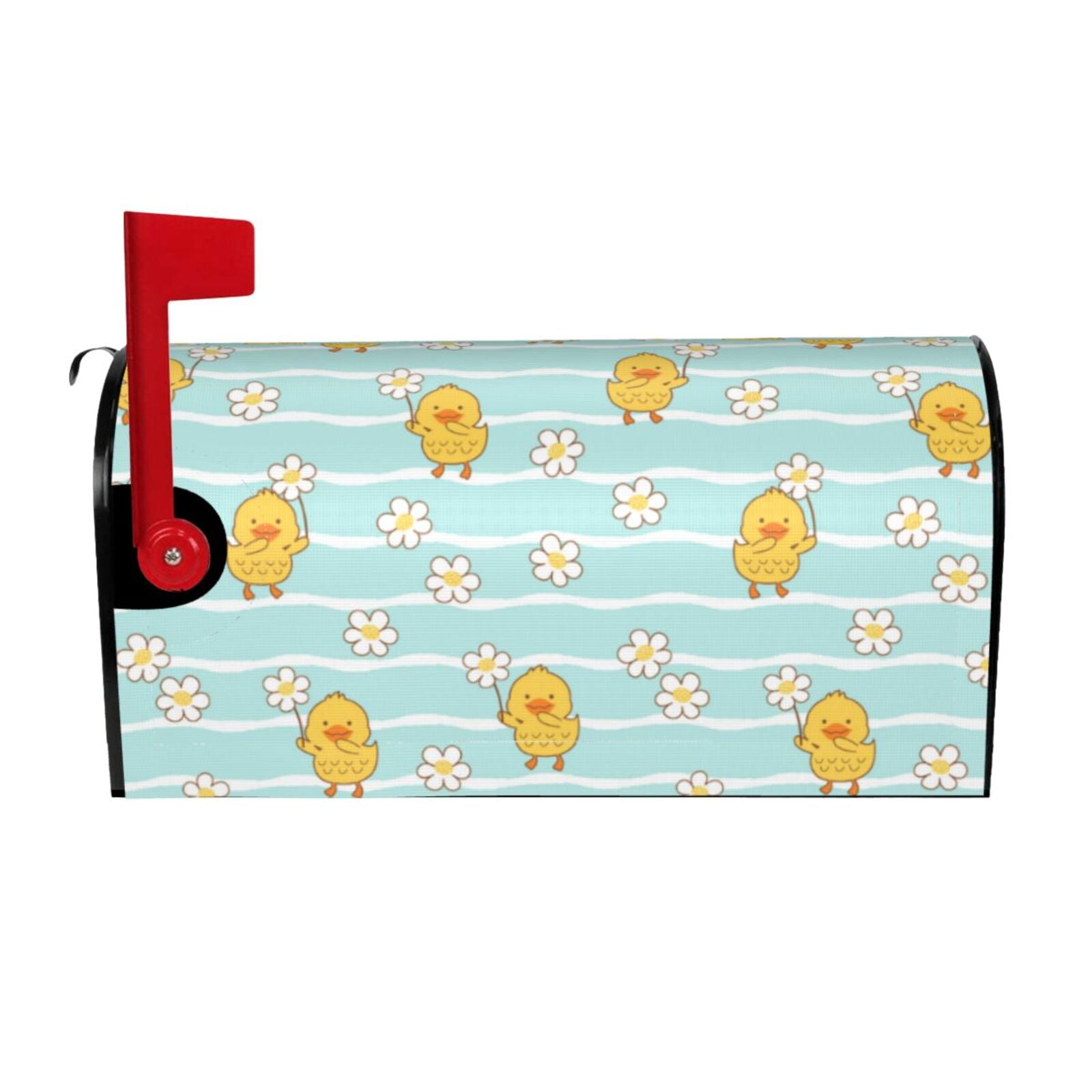 Mailbox Covers Magnetic Standard Size - Wavy Pattern Cute Duck Daisy ...