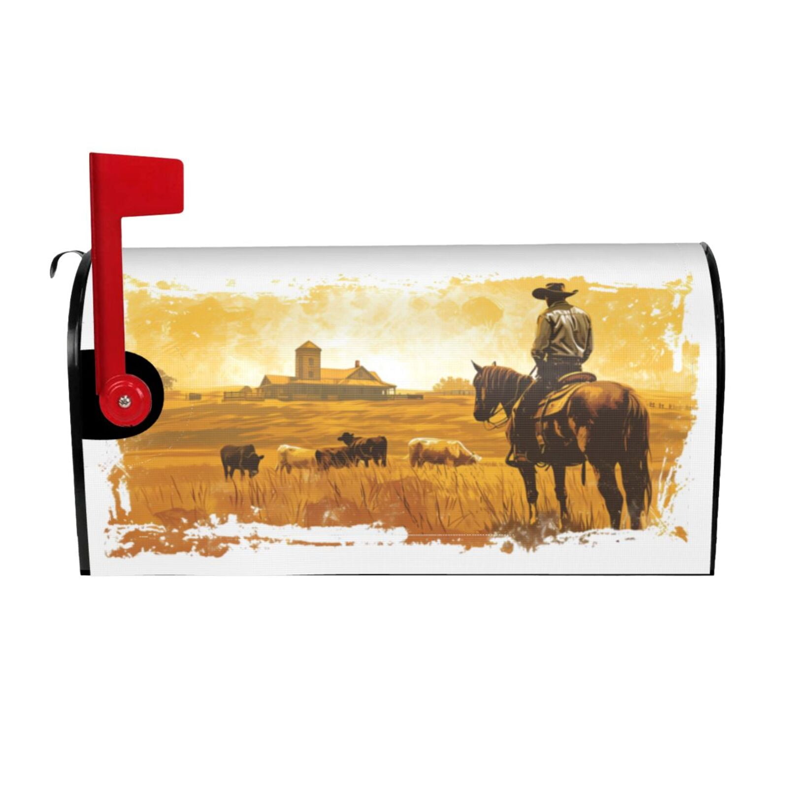 Mailbox Covers Magnetic Standard Size - Western Cowboy Ranch Waterproof ...