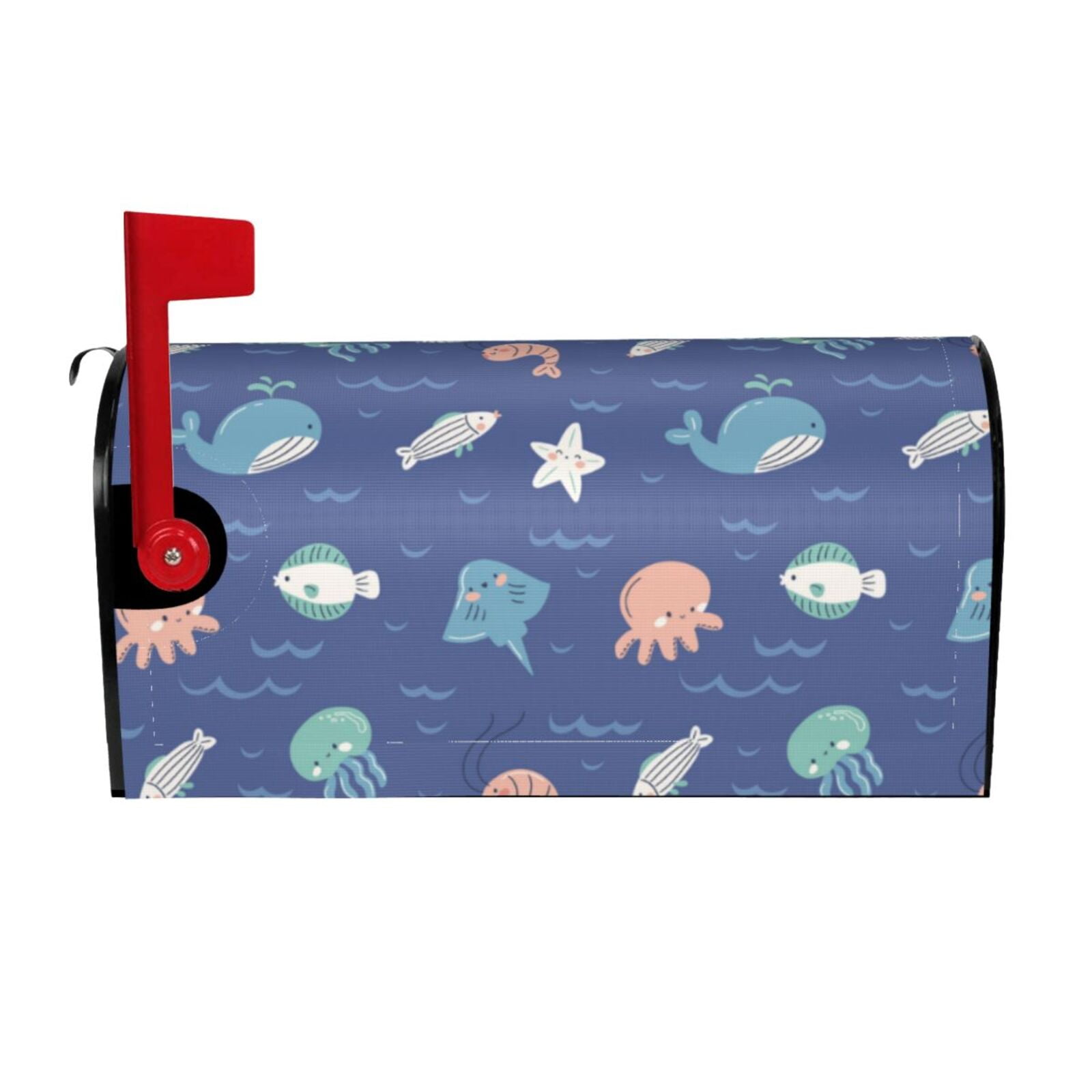 Mailbox Covers Magnetic Standard Size - Whale Octopus Shrimp Waterproof ...