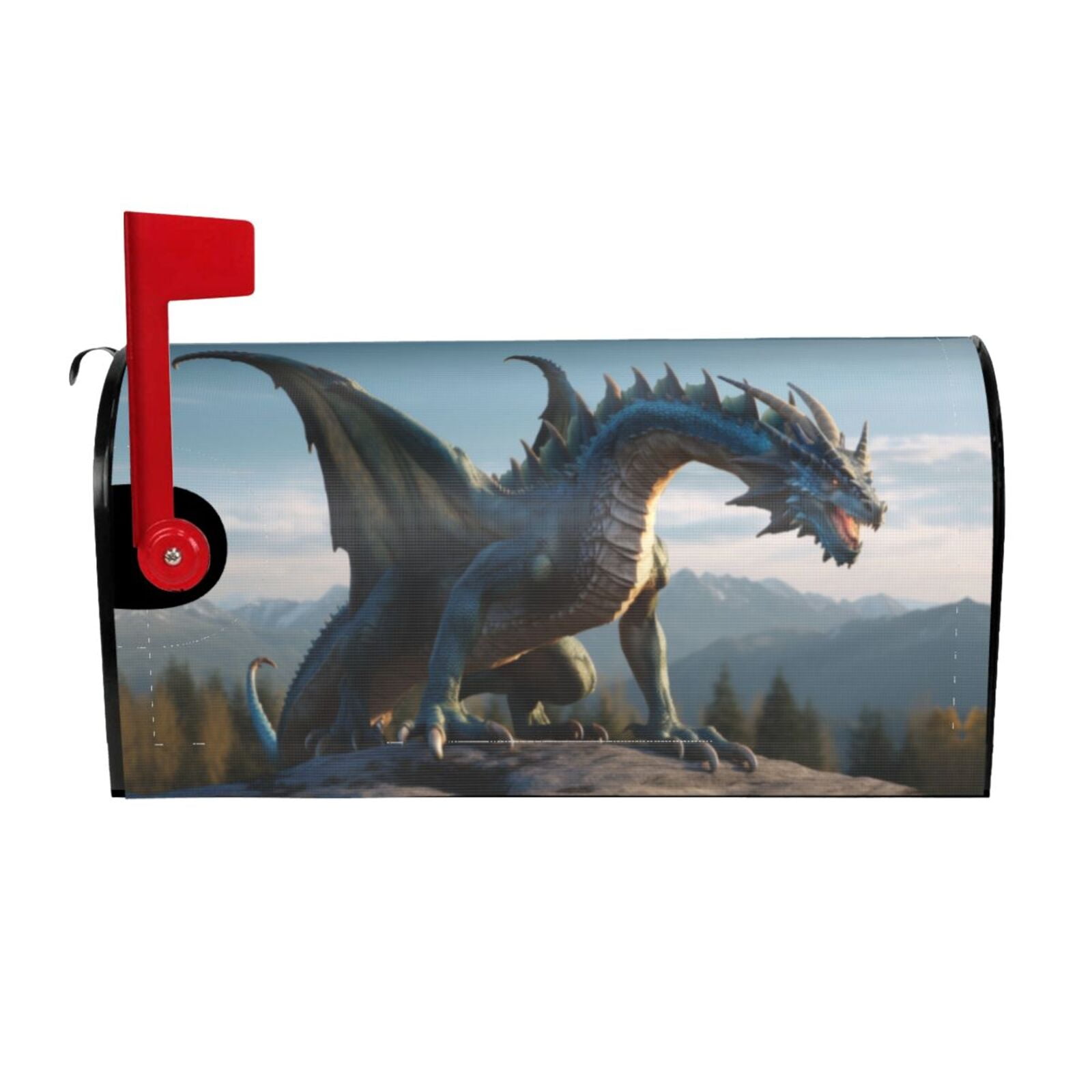Mailbox Covers Magnetic Standard Size - Wild Blue Cool Dragon ...