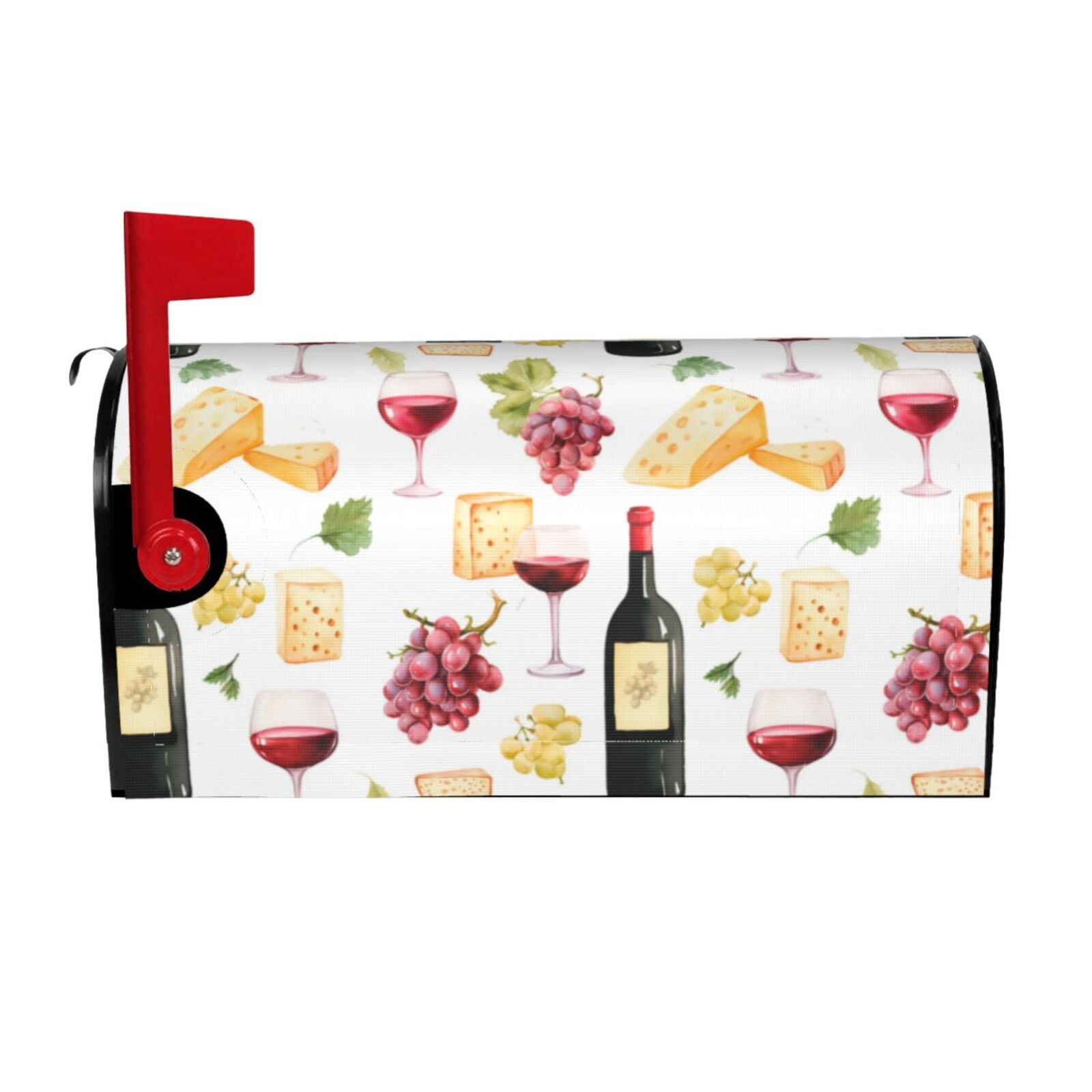 Mailbox Covers Magnetic Standard Size - Wine Print No.J935 Waterproof ...