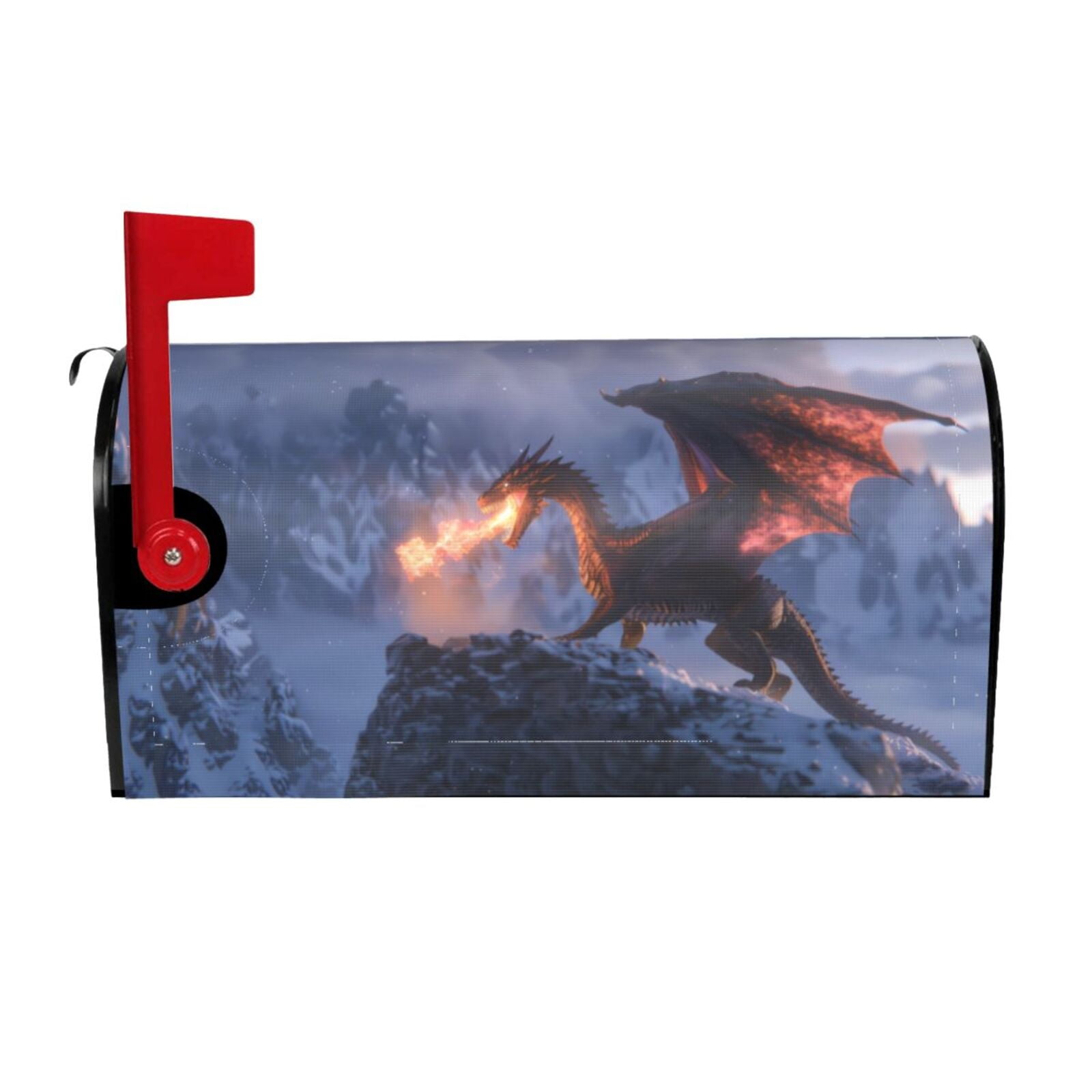 Mailbox Covers Magnetic Standard Size - Winter Fire Dragon Waterproof ...