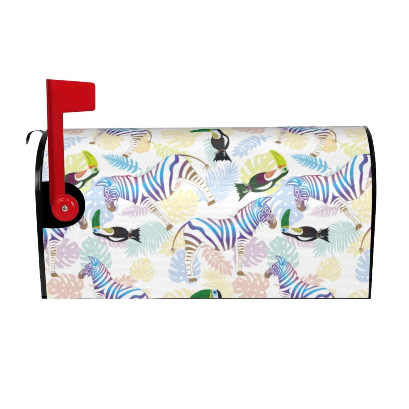 Mailbox Covers Magnetic Standard Size - Zebra toucan tropical leaves ...