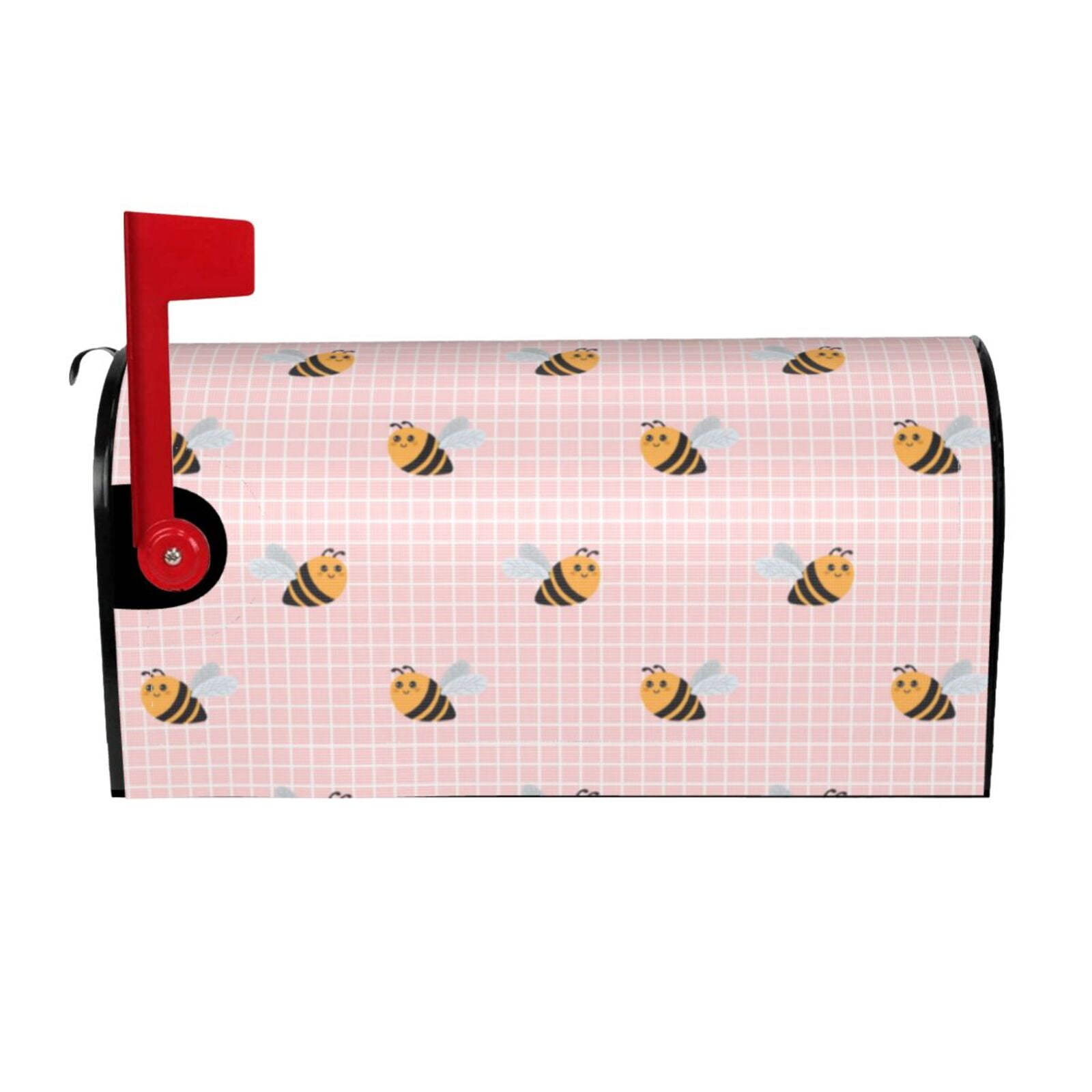 Mailbox Covers Magnetic Standard Size - bee pink checkered cute ...
