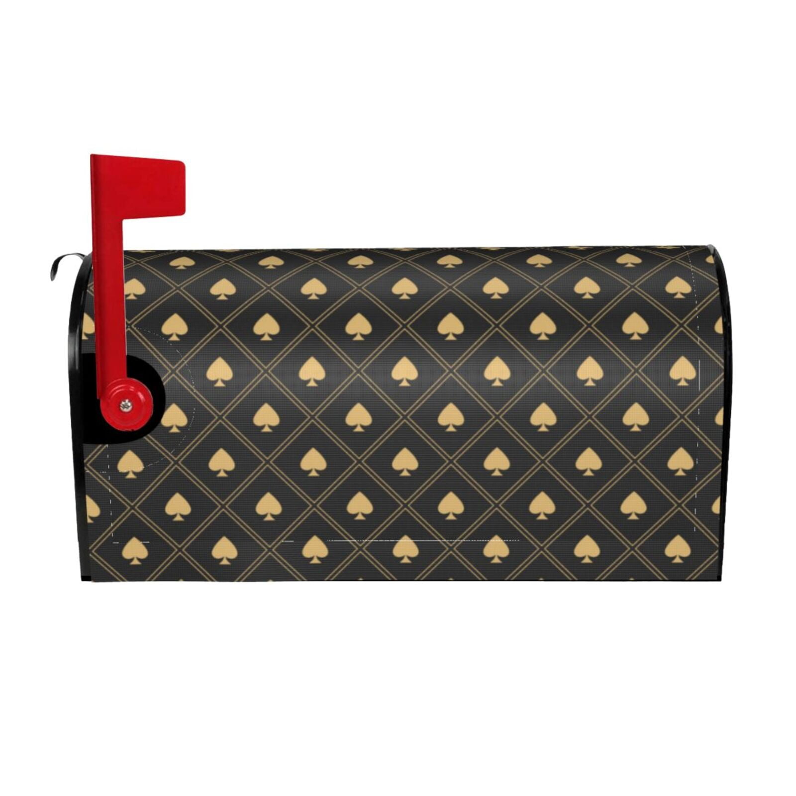 Mailbox Covers Magnetic Standard Size - black golden spades checkered ...