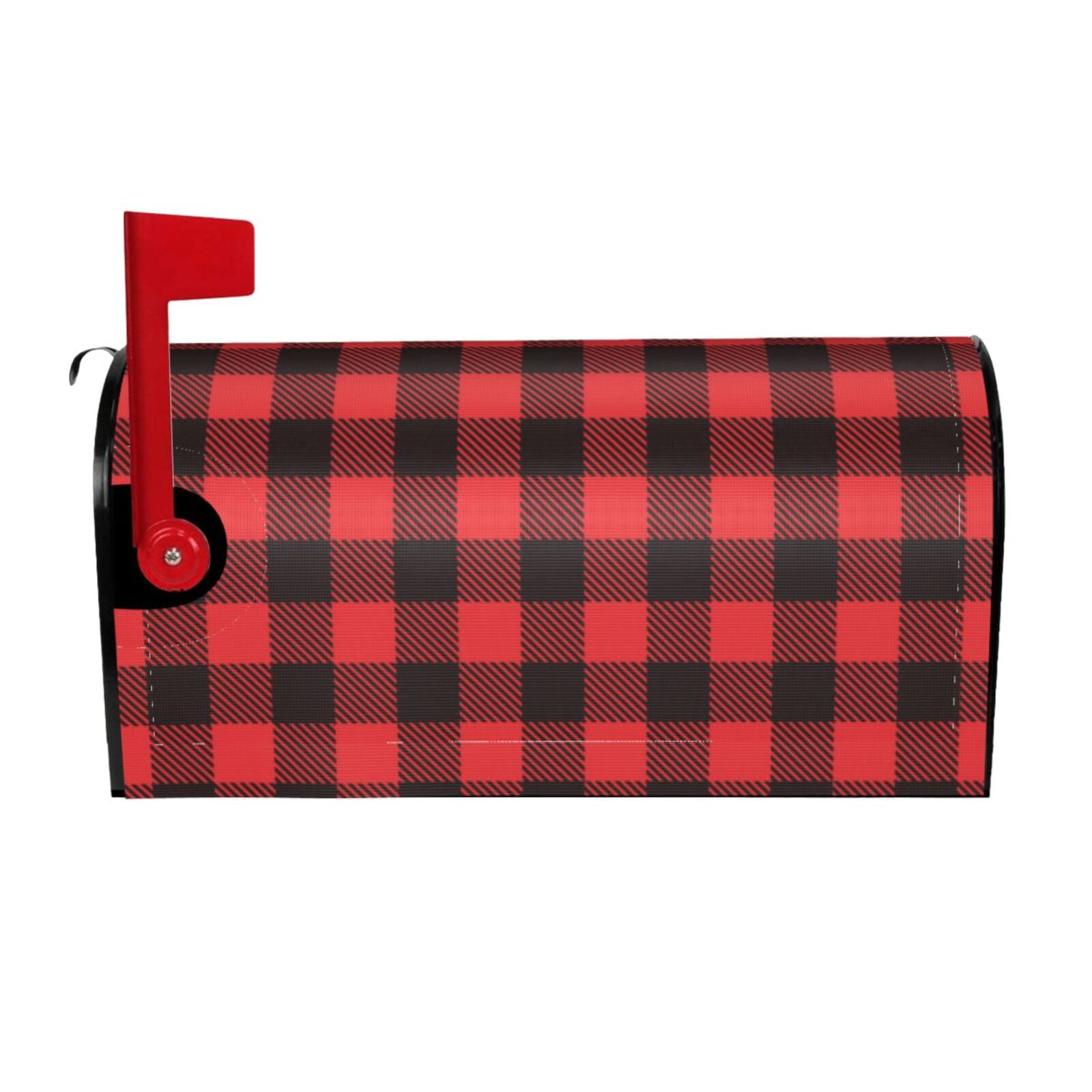 Mailbox Covers Magnetic Standard Size - black red buffalo plaid ...