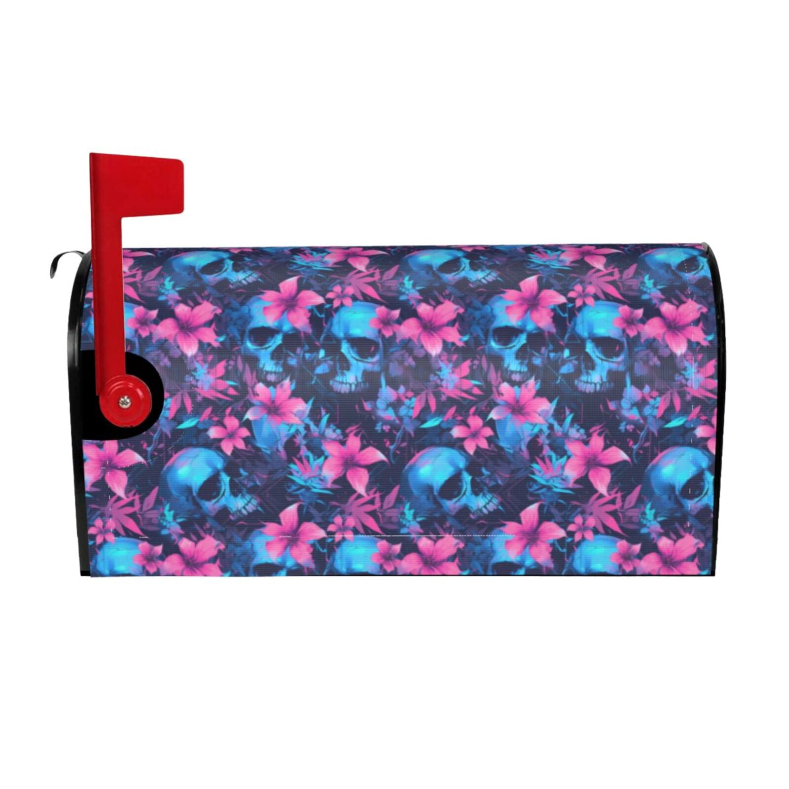 Mailbox Covers Magnetic Standard Size - blue Skull flower pink ...
