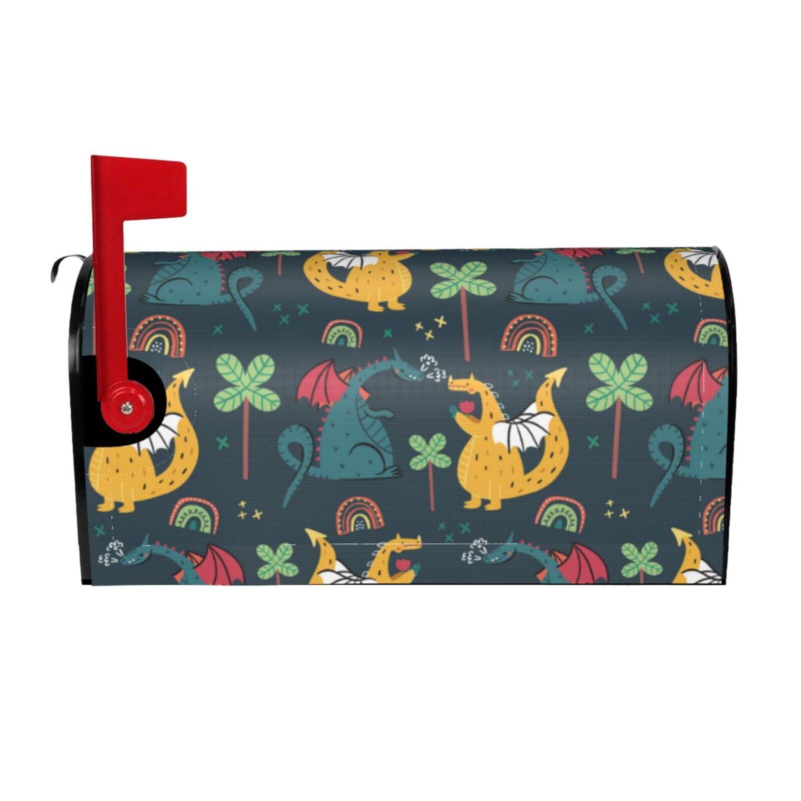 Mailbox Covers Magnetic Standard Size - cartoon Dinosaur leaves ...