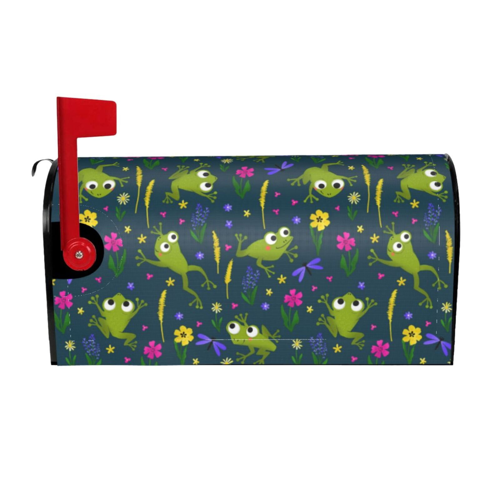Mailbox Covers Magnetic Standard Size - cartoon frogs flower navyblue ...