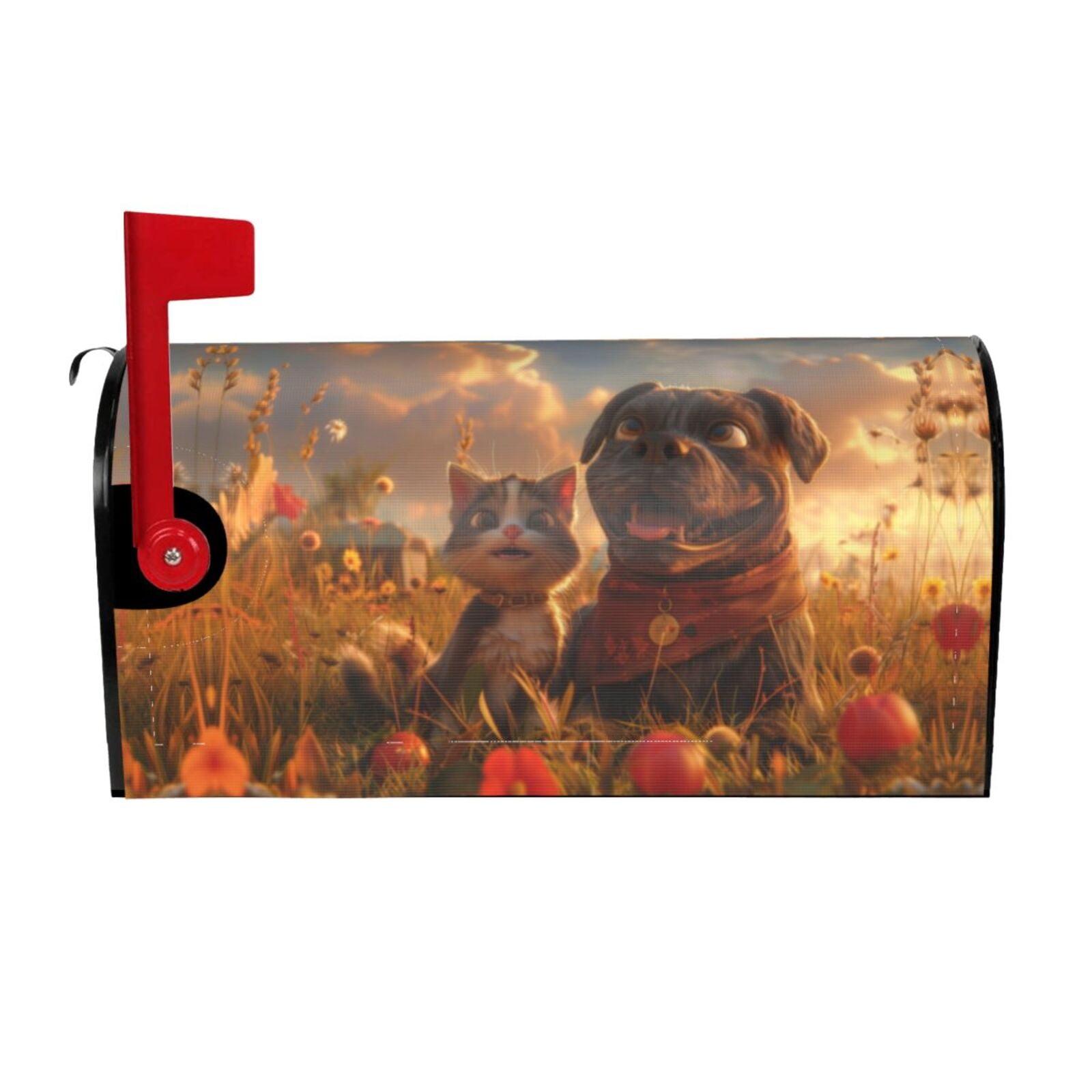 Mailbox Covers Magnetic Standard Size - cat dog friendship Waterproof ...