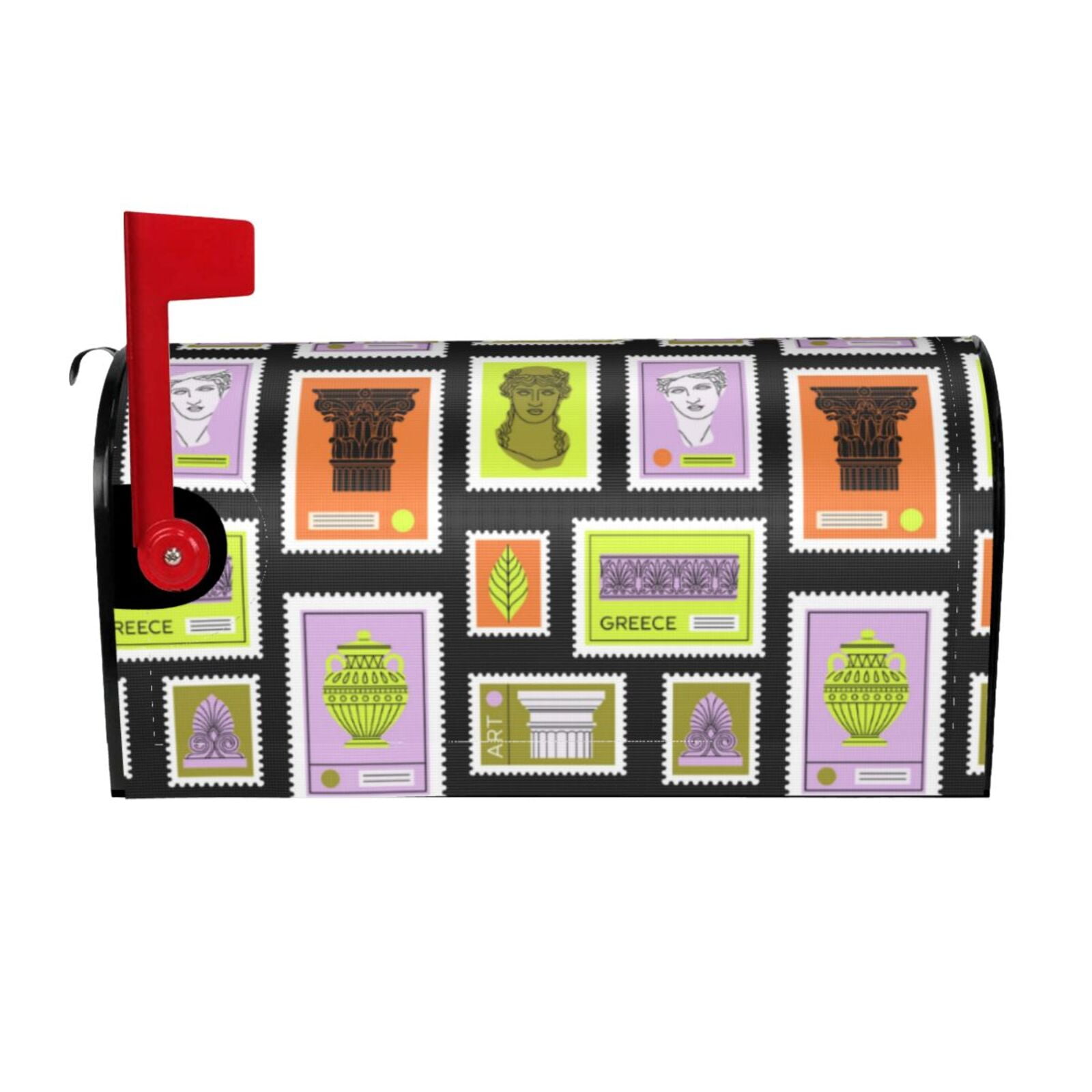 Mailbox Covers Magnetic Standard Size - colorful Stamp Pattern ...