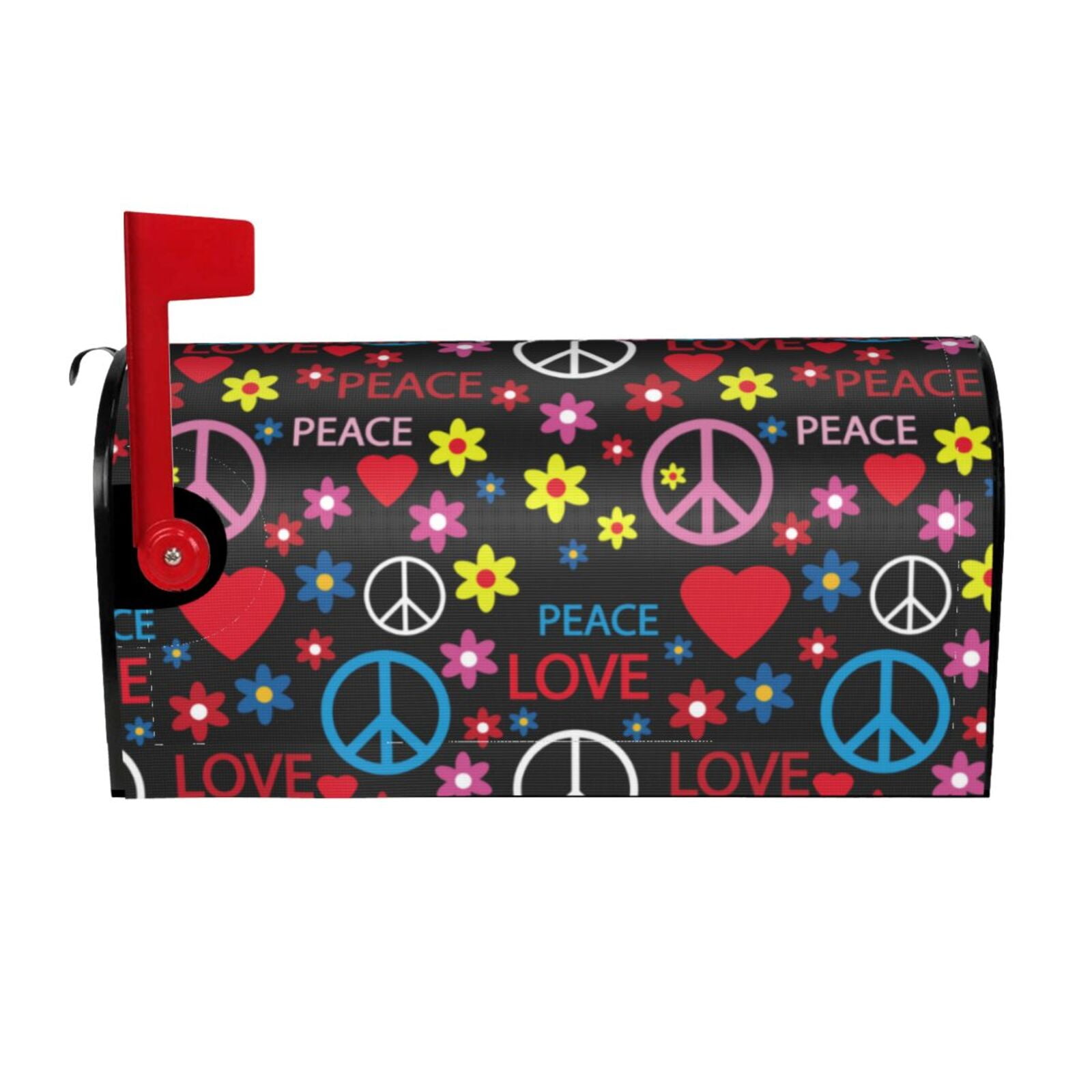 Mailbox Covers Magnetic Standard Size - colorful flower hearts peace ...