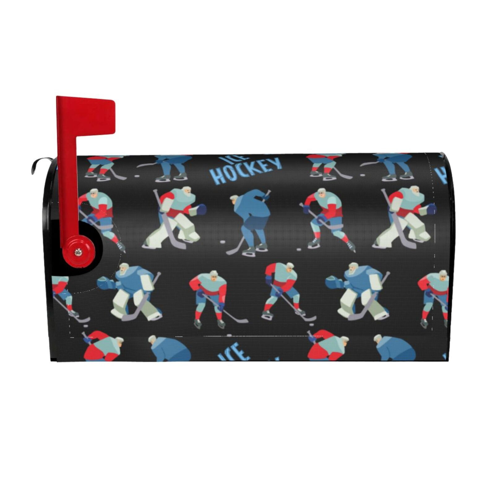 Mailbox Covers Magnetic Standard Size - cool Ice Hockey black ...