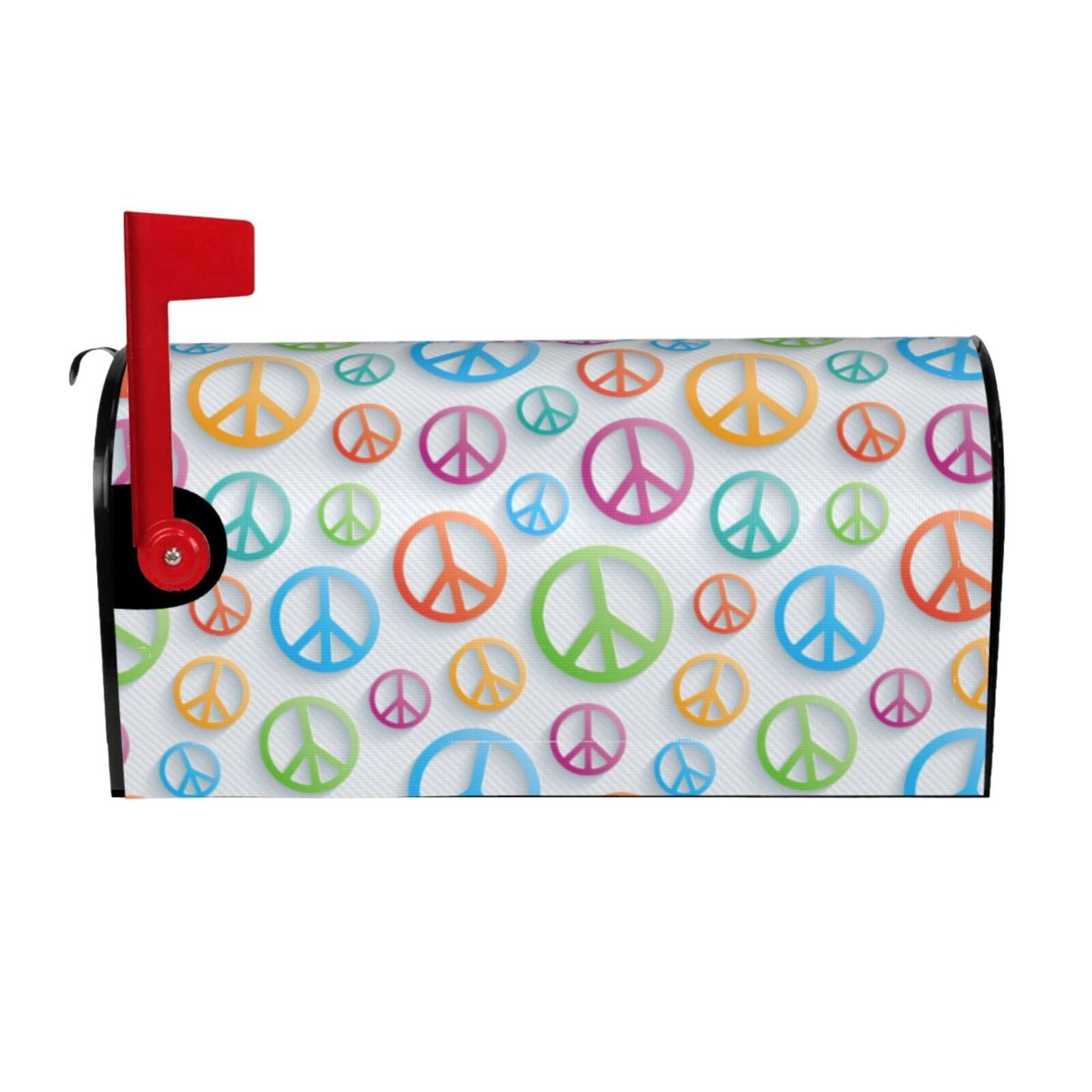 Mailbox Covers Magnetic Standard Size - cool peace sign white ...