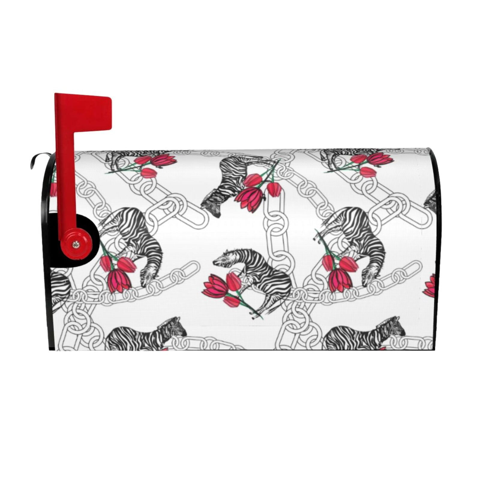 Mailbox Covers Magnetic Standard Size - cool zebra chains tulips white ...