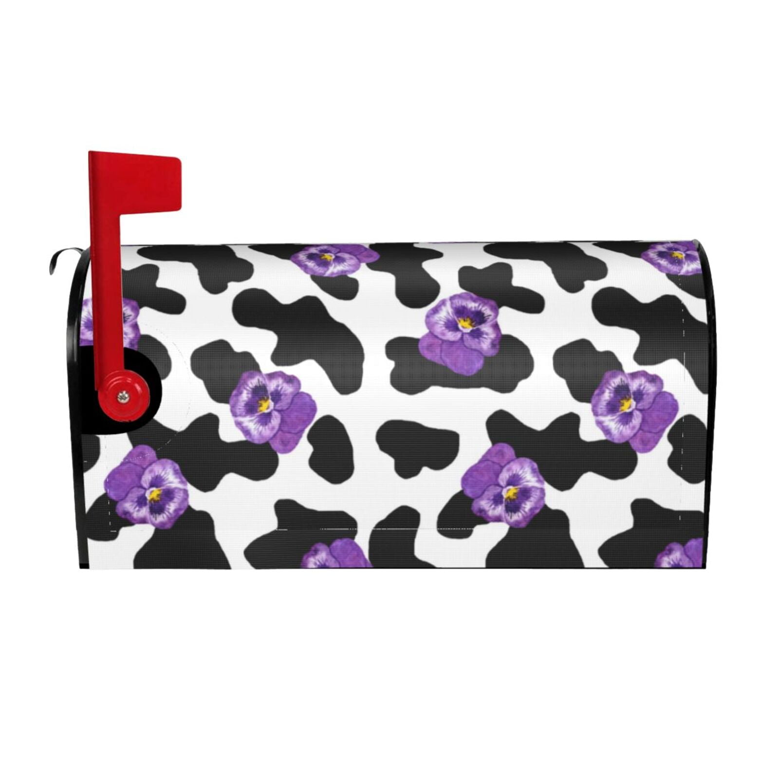 Mailbox Covers Magnetic Standard Size - cow print purple violet flower ...
