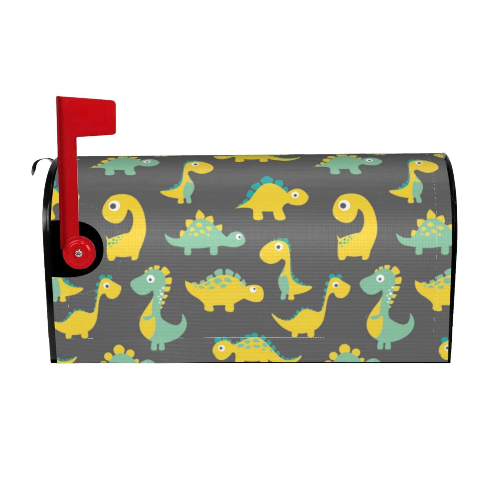 Mailbox Covers Magnetic Standard Size - cute Dinosaur yellow Waterproof ...