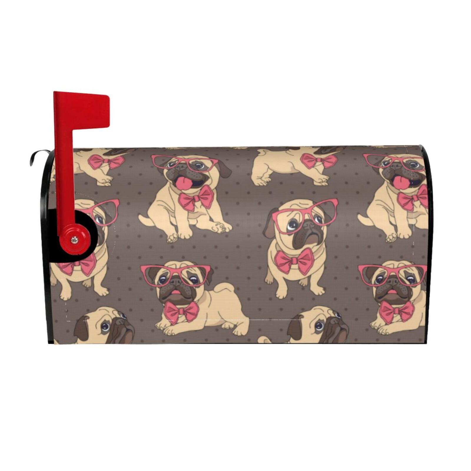 Mailbox Covers Magnetic Standard Size - cute Pug pink glasses funny ...