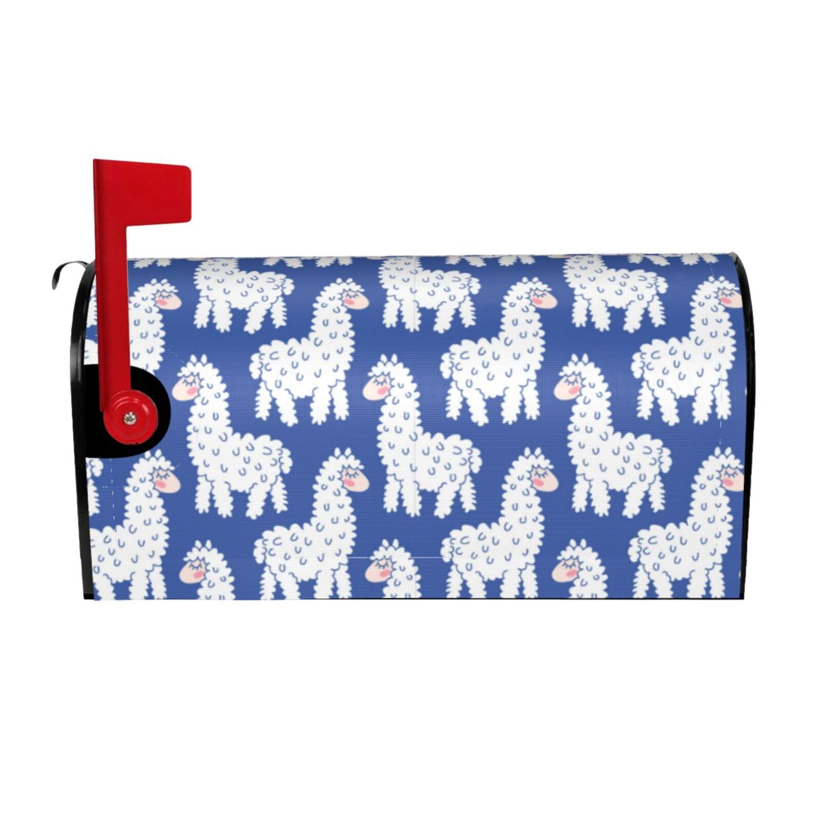 Mailbox Covers Magnetic Standard Size - cute cartoon lama alpaca blue ...