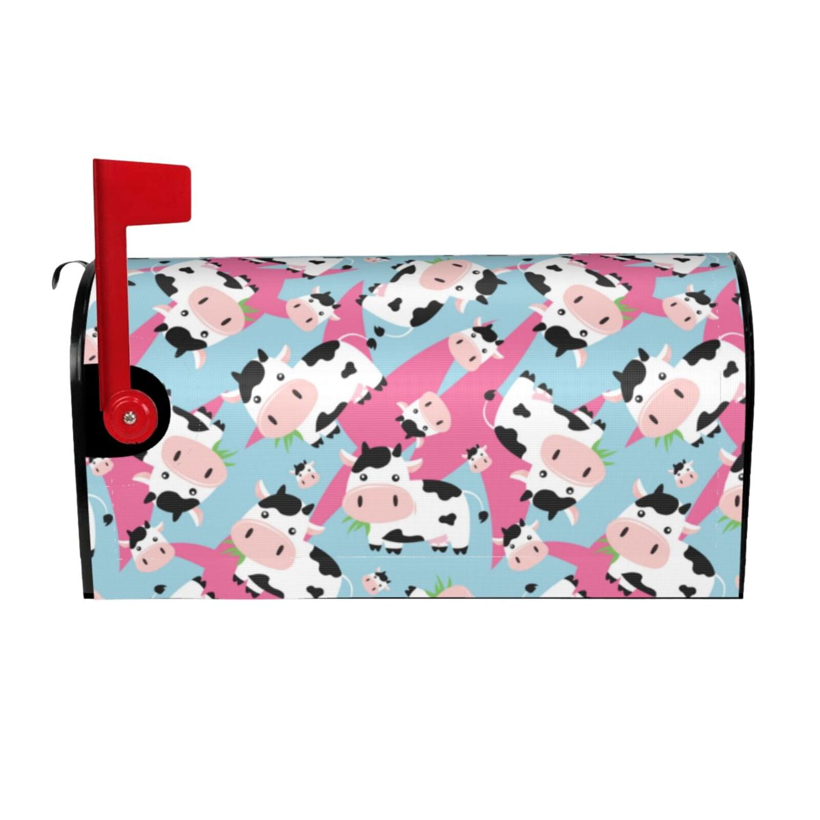Mailbox Covers Magnetic Standard Size - cute cow animal pink blue ...