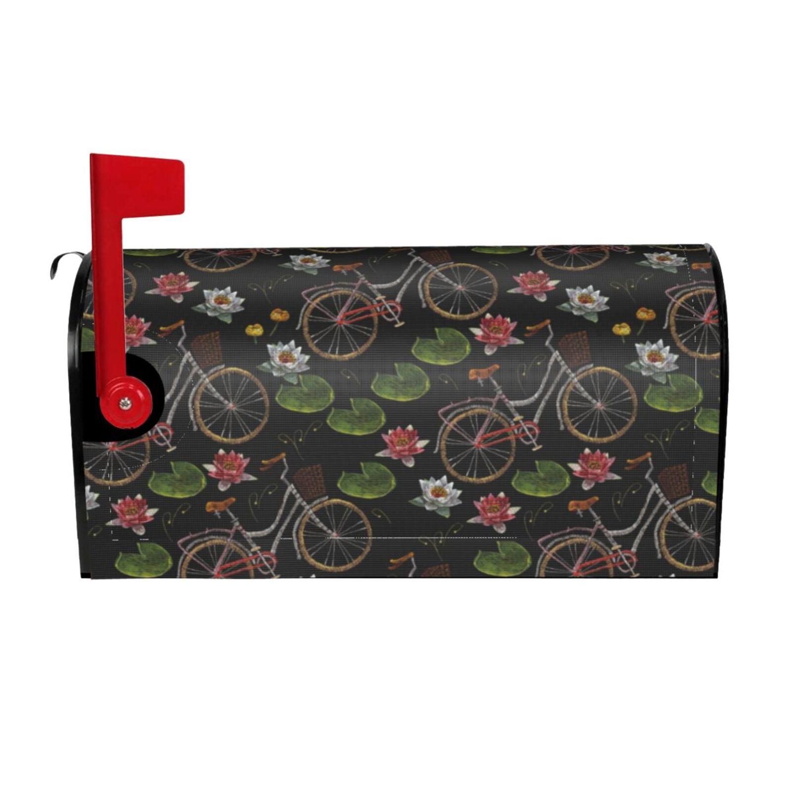 Mailbox Covers Magnetic Standard Size - flower bike Waterproof Mailbox ...
