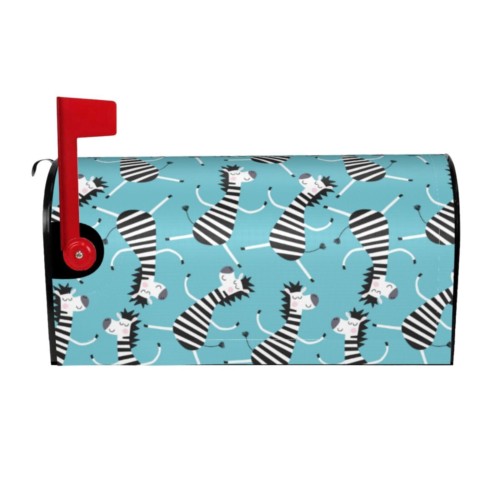 Mailbox Covers Magnetic Standard Size - funny cute zebra blue ...