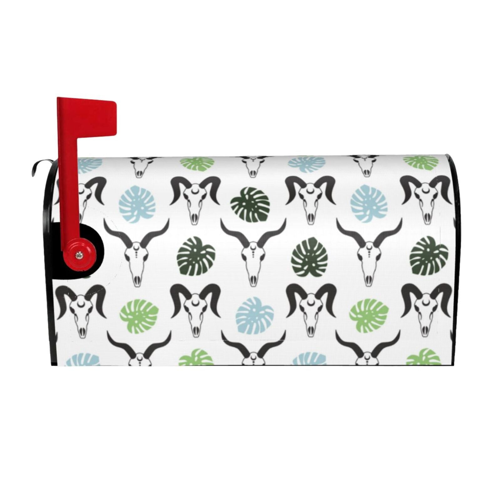 Mailbox Covers Magnetic Standard Size - goat skulls leaves cool white ...