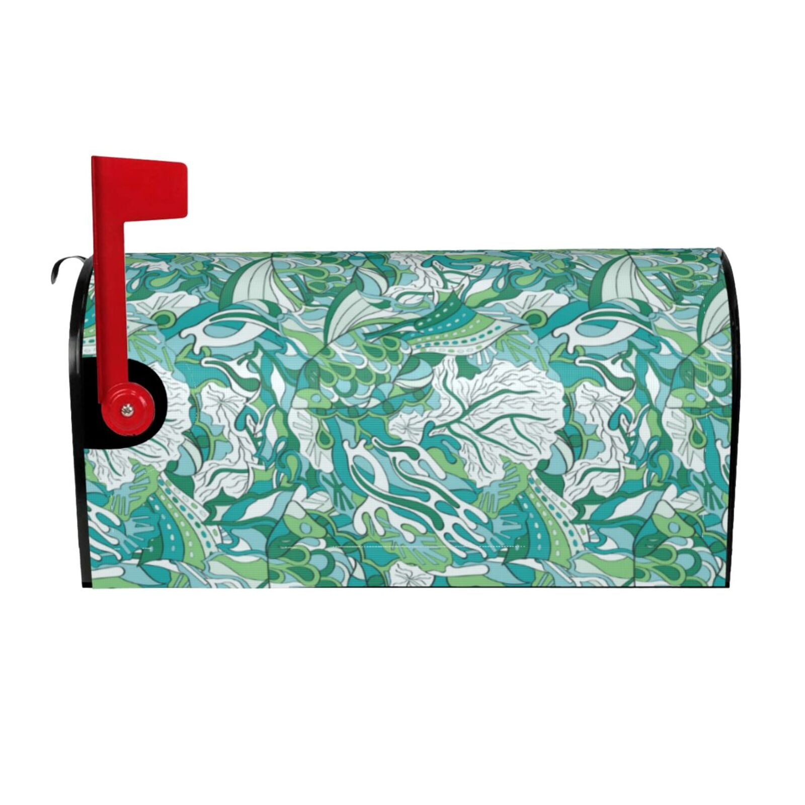 Mailbox Covers Magnetic Standard Size - green doodle pattern Waterproof ...