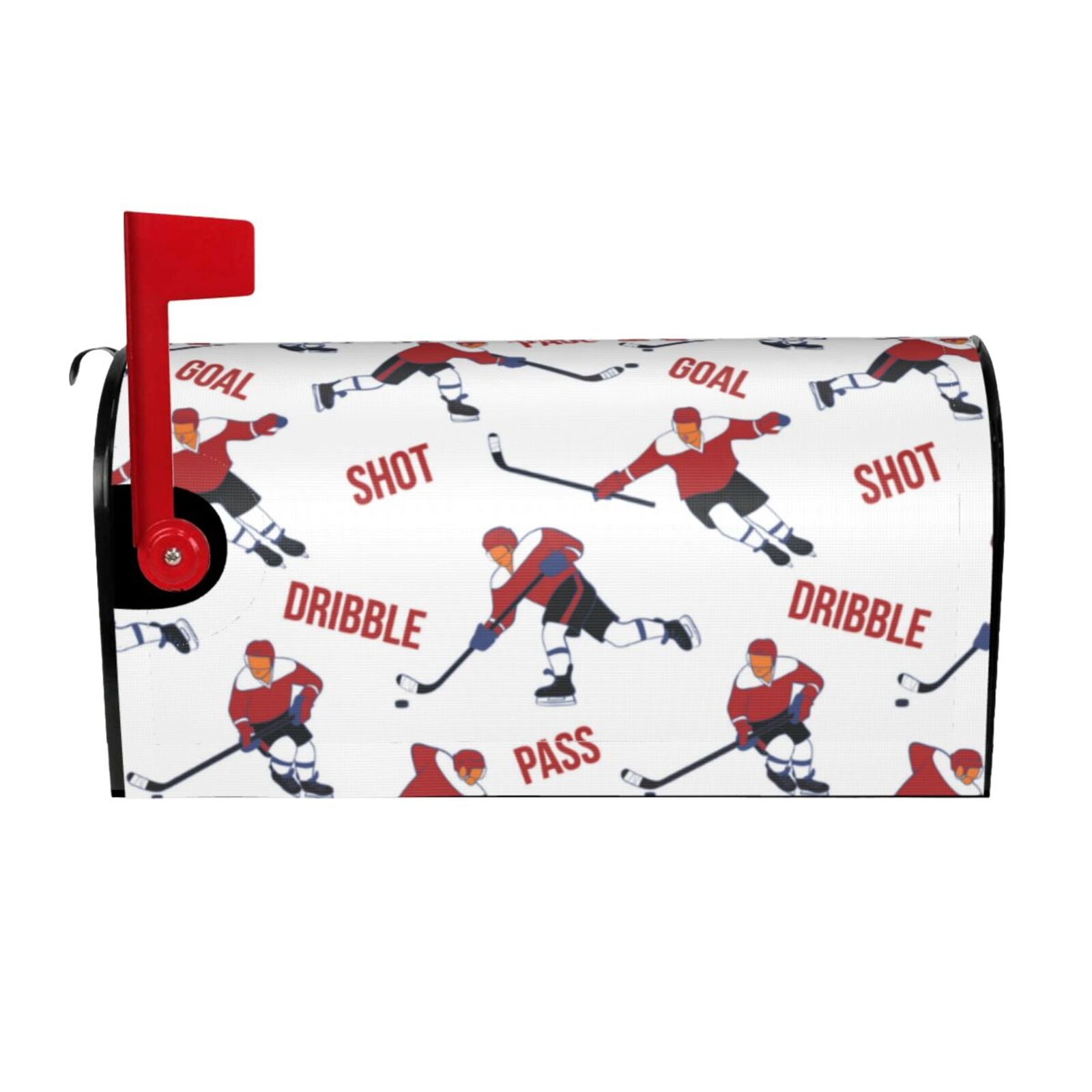 Mailbox Covers Magnetic Standard Size - ice hockey player goal white ...