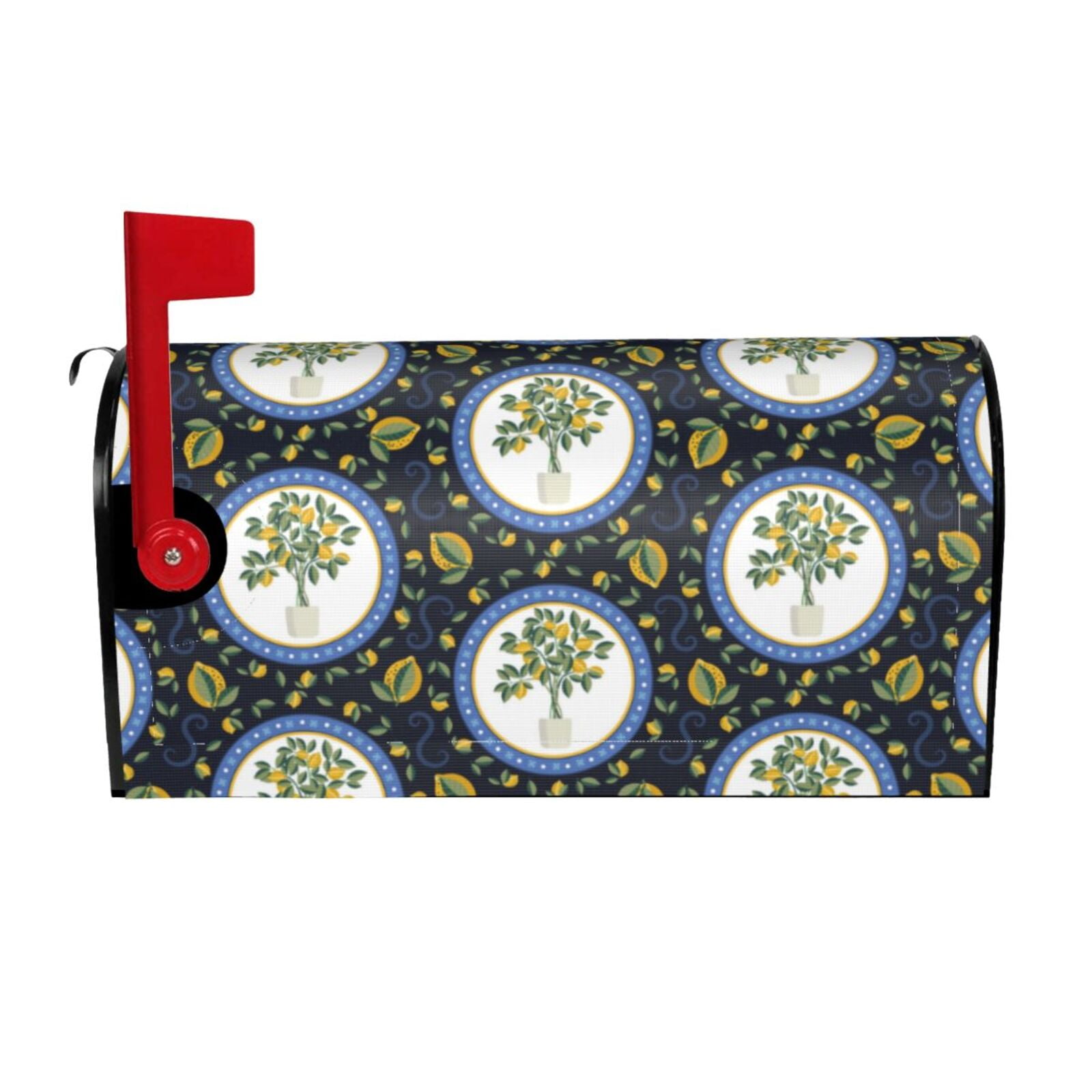 Mailbox Covers Magnetic Standard Size - lemons Sicilian style navyblue ...
