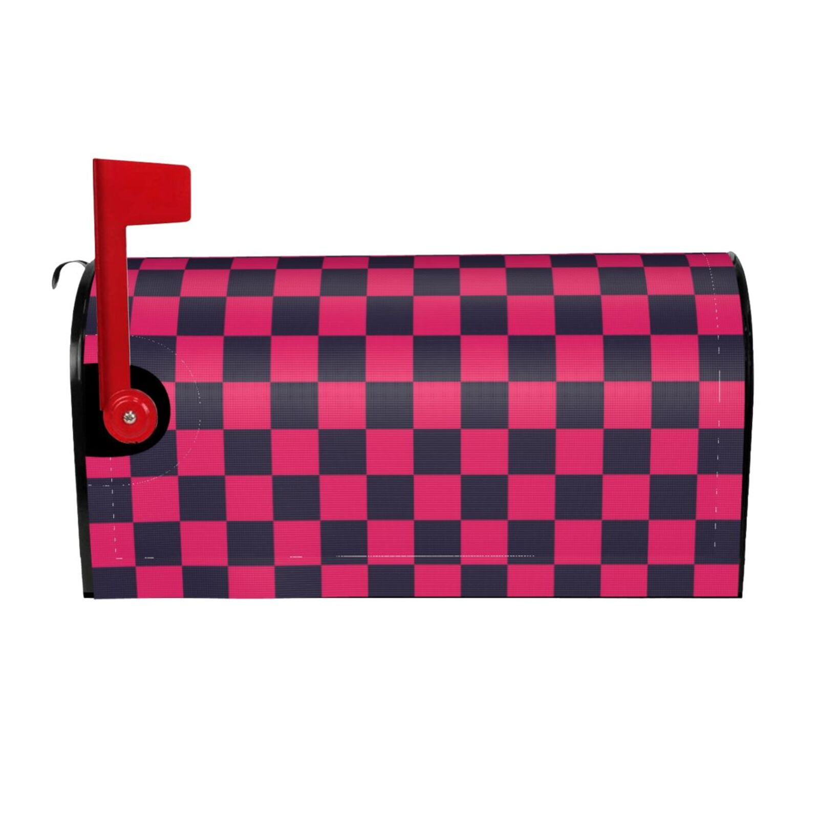 Mailbox Covers Magnetic Standard Size - navyblue pink Checkered ...