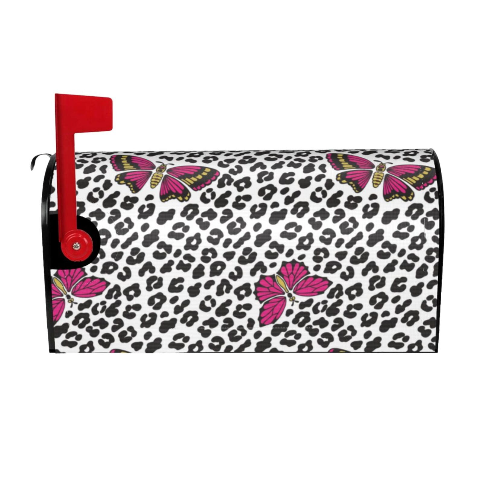 Mailbox Covers Magnetic Standard Size - pink butterfly Leopard print ...