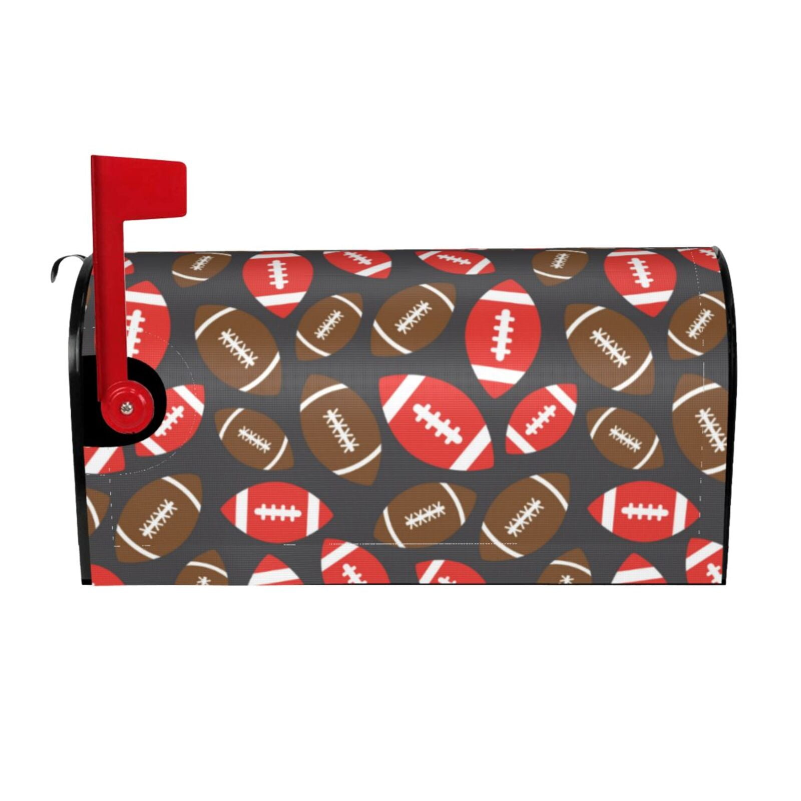 Mailbox Covers Magnetic Standard Size - red brown American football ...