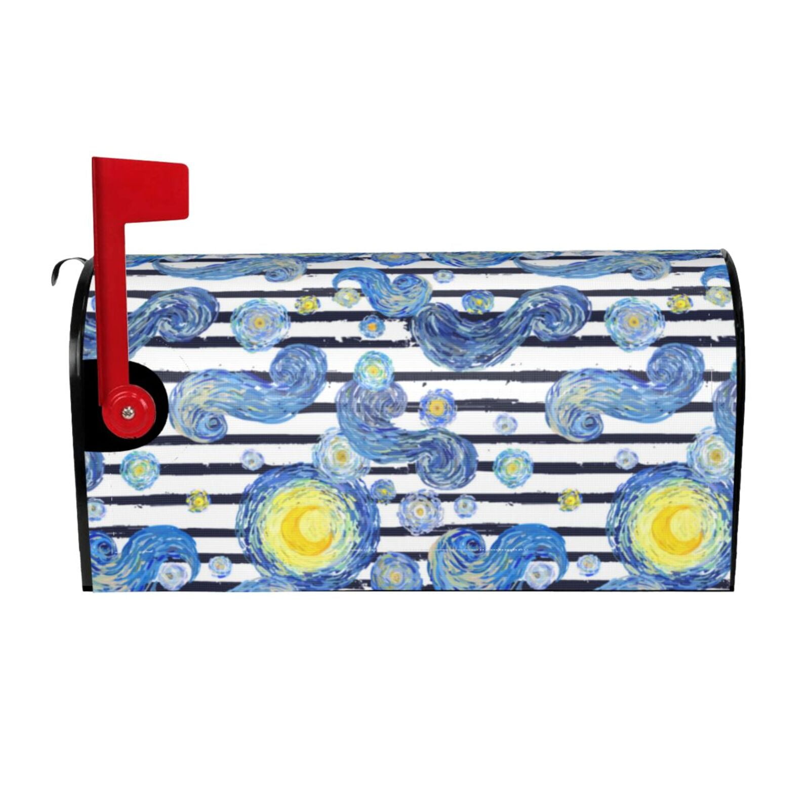 Mailbox Covers Magnetic Standard Size - starry sky yellow moon striped ...