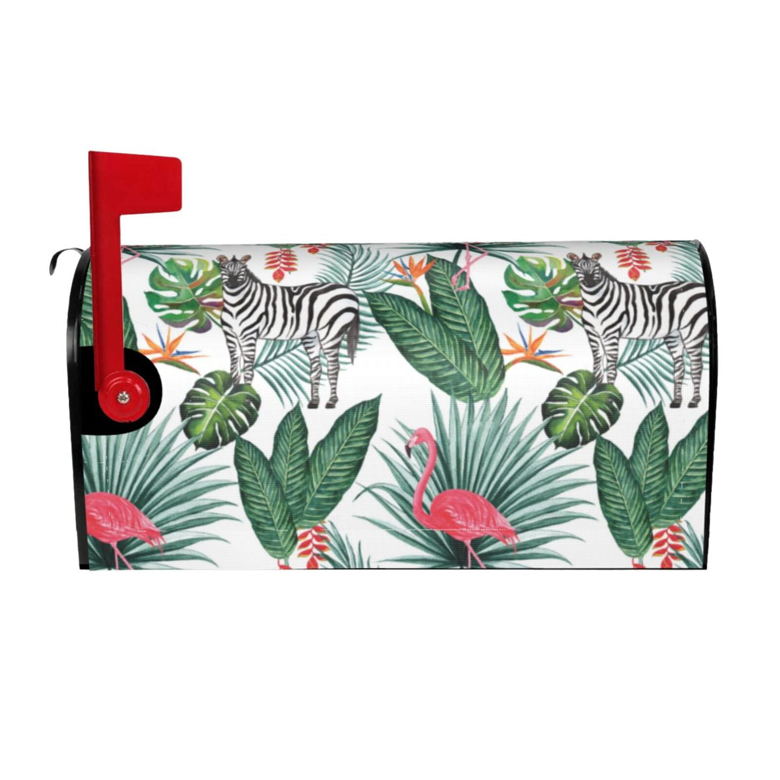 Mailbox Covers Magnetic Standard Size - zebra Flamingo Tropical Palm ...