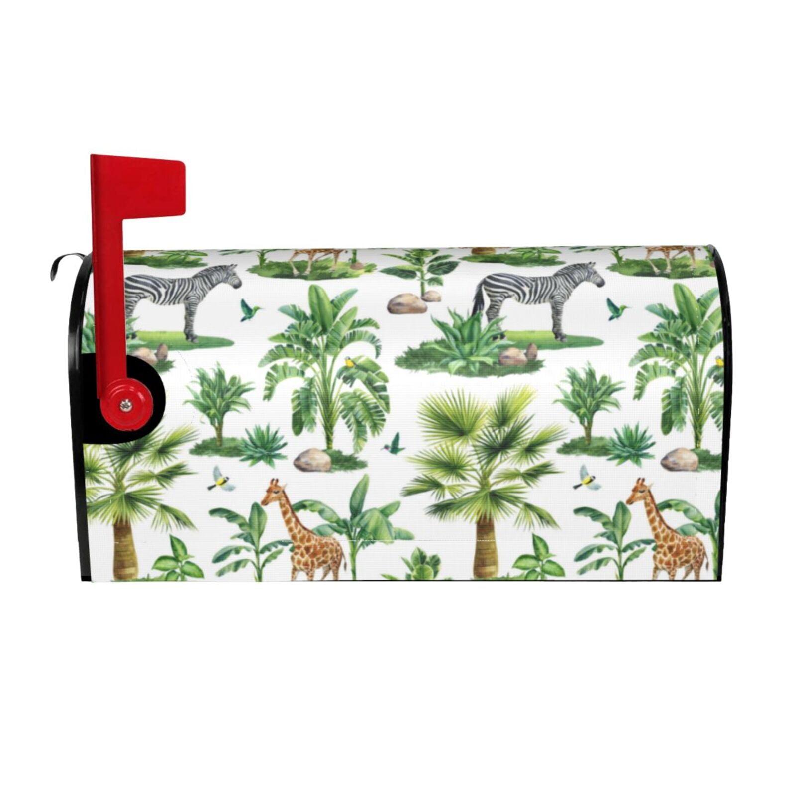 Mailbox Covers Magnetic Standard Size - zebra Giraffe Tropical palm ...