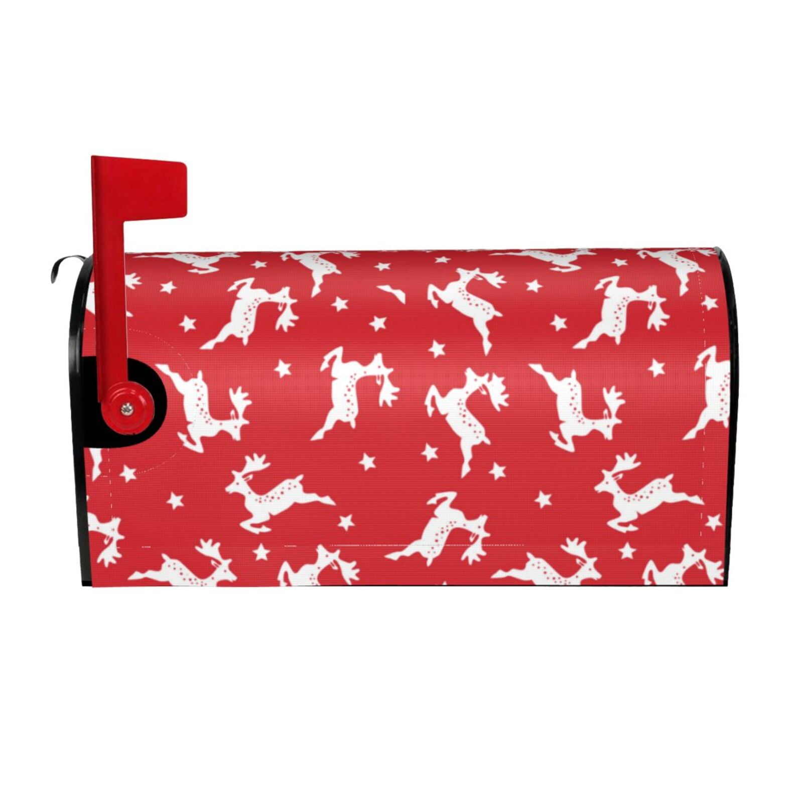 Mailbox Covers Minimalist Cute Deer Red White Waterproof mail Box ...
