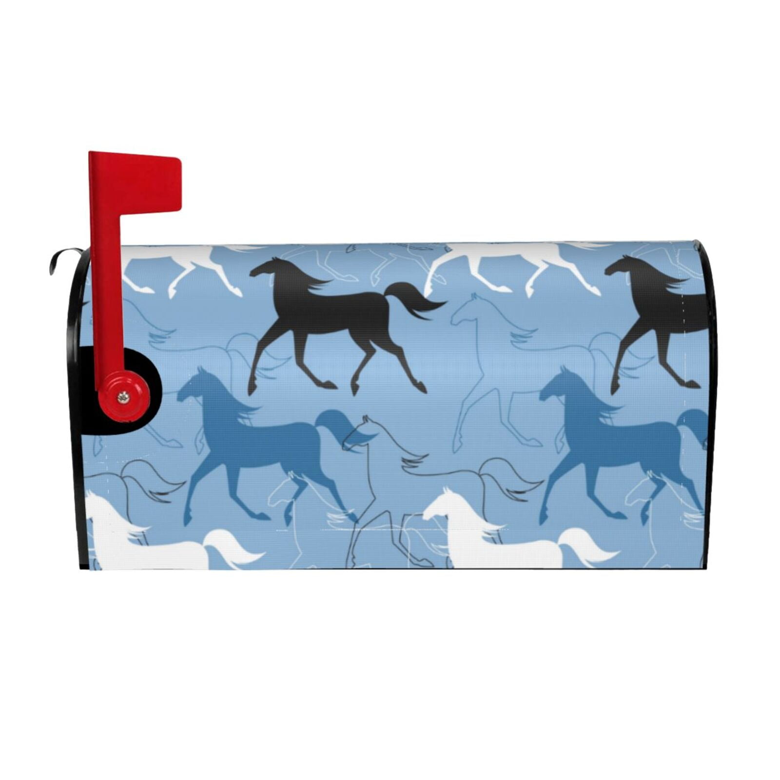Mailbox Covers Minimalist Line Horse Black White Waterproof mail Box ...
