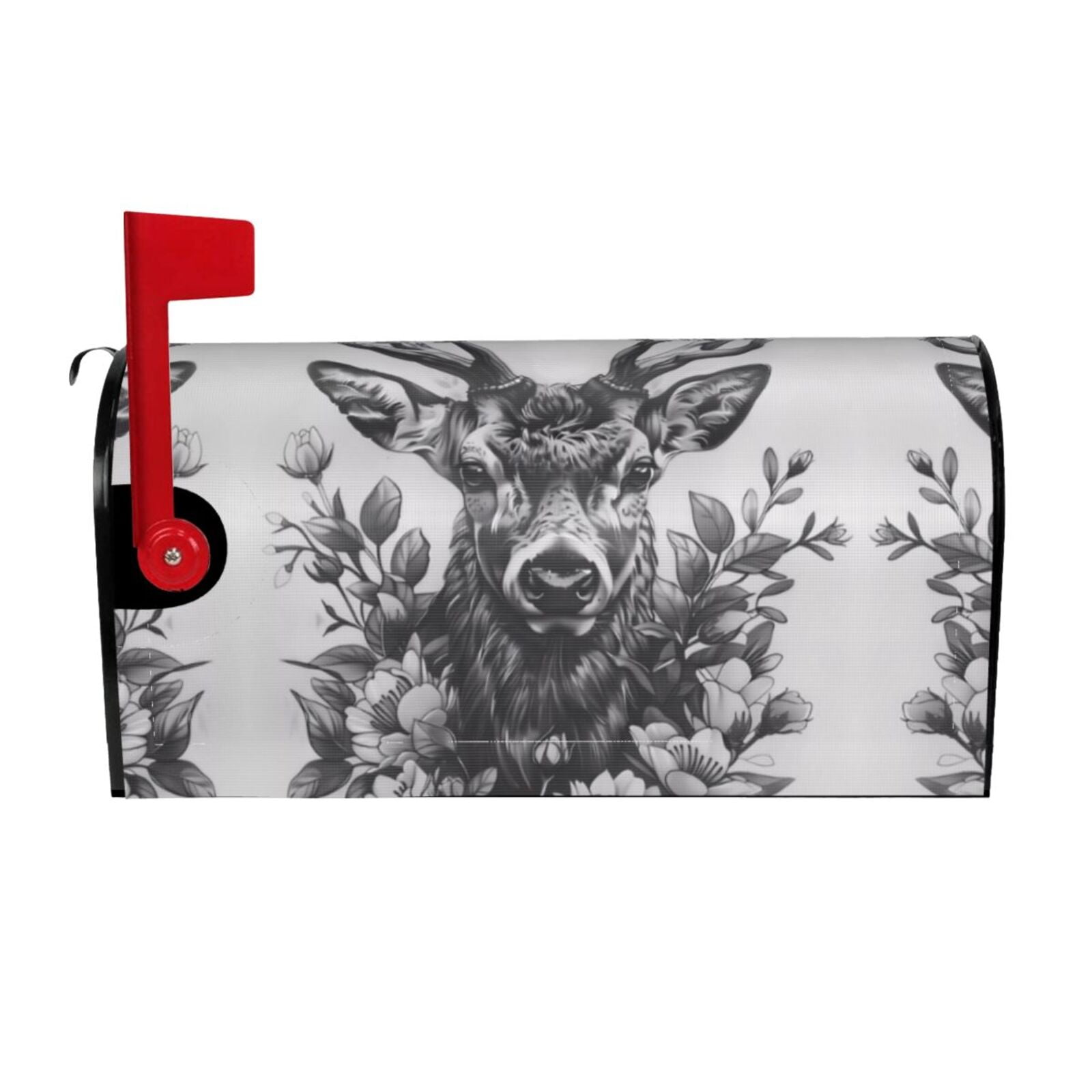 Mailbox Covers, Monochrome Deer Floral Welcome Cute Mailbox Cover ...