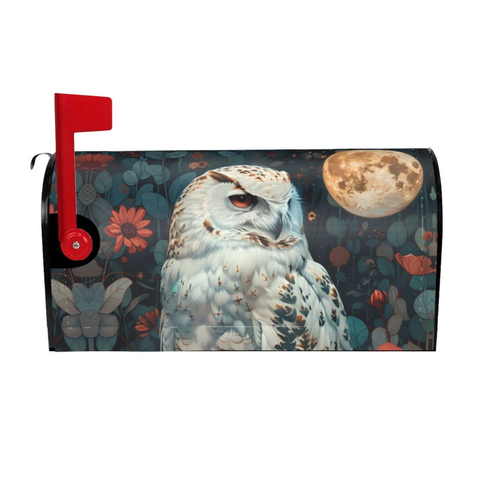Mailbox Covers, Moon Flower White Owl Welcome Cute Mailbox Cover ...
