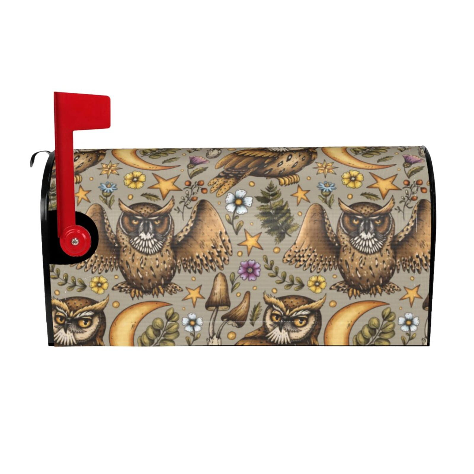 Mailbox Covers, Moon Mushroom Owl Flowers Cute Welcome Mailbox Cover ...